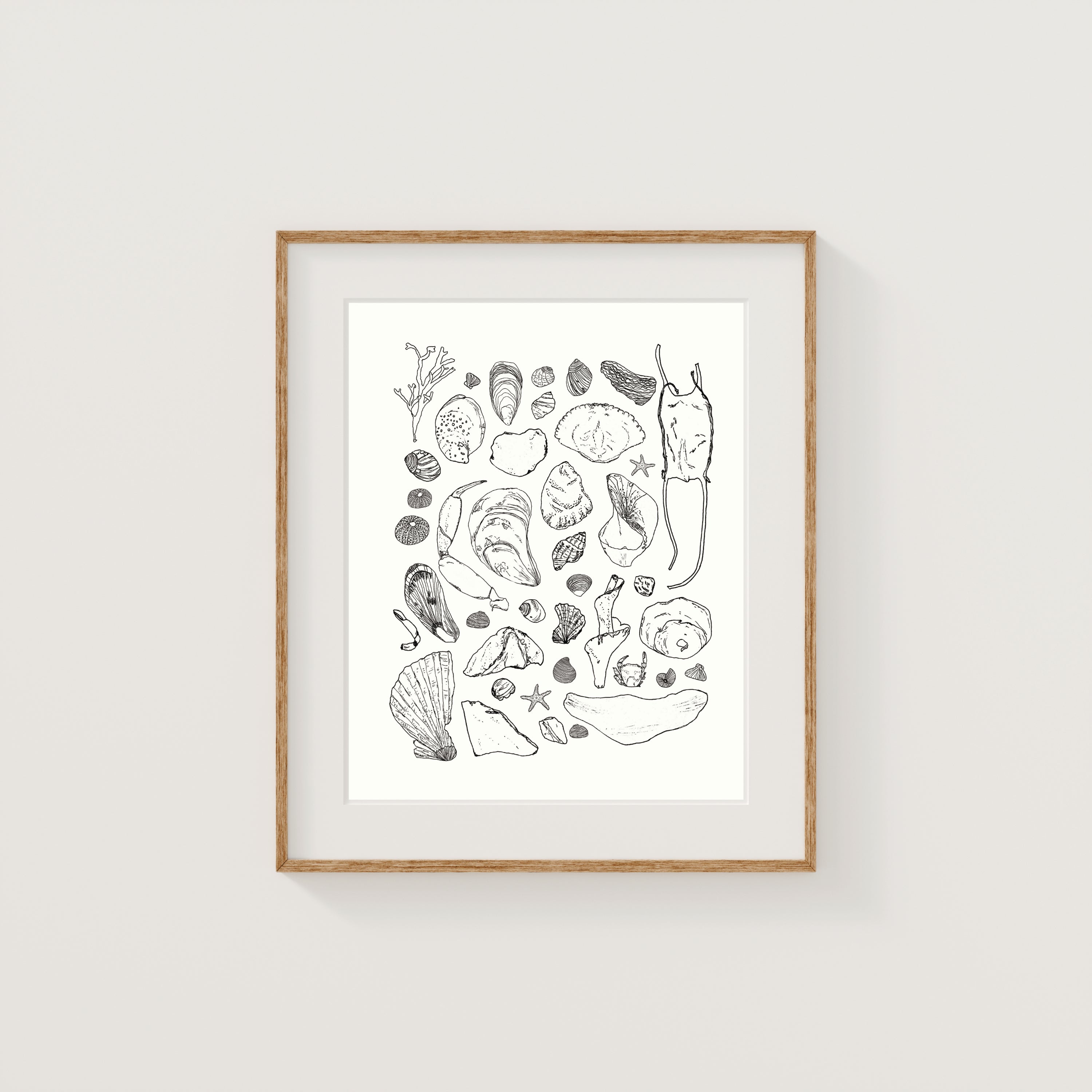 Beachcombing for Seashells Art Print | Cape Cod | Ink – Sarah Wormann Art