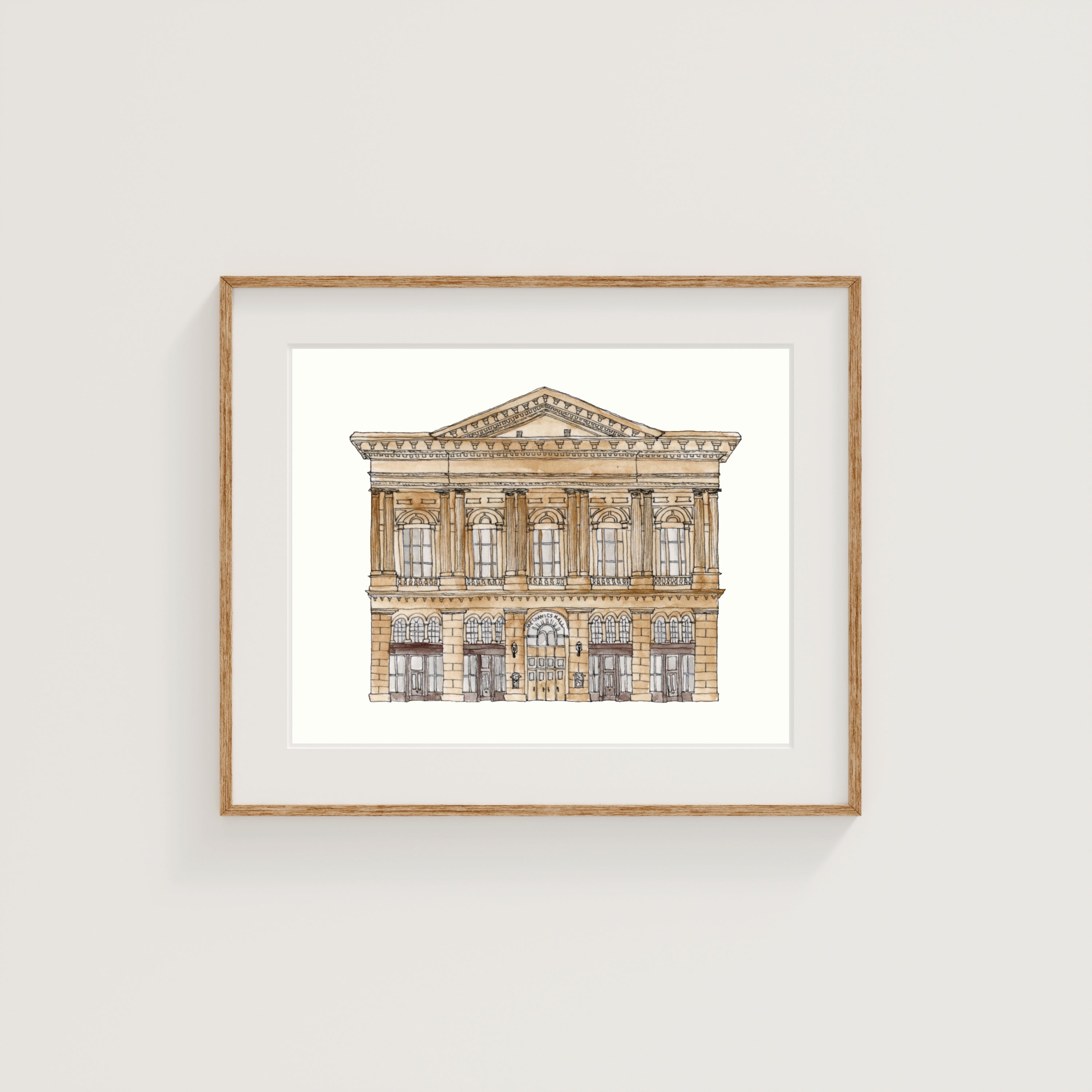 Mechanic's Hall Art Print | Worcester | Watercolor and Ink – Sarah ...