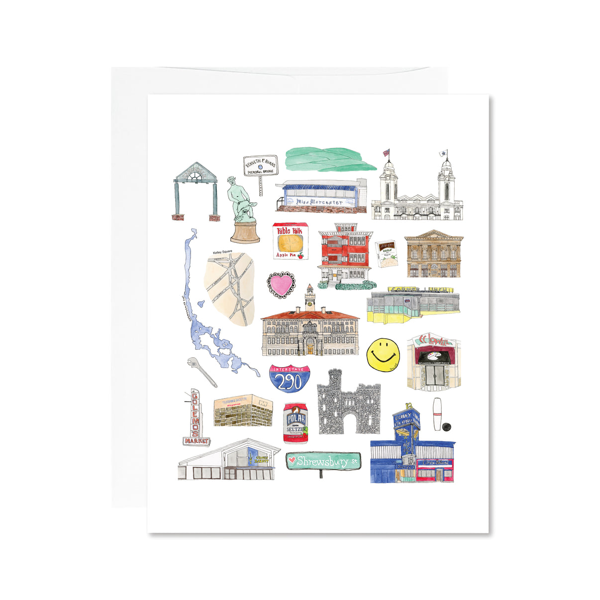 Worcester Stuff Greeting Card – Sarah Wormann Art